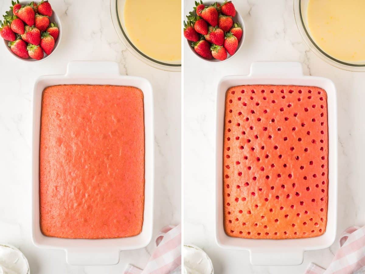 Strawberry Pudding Poke Cake - Saveurs & Créations